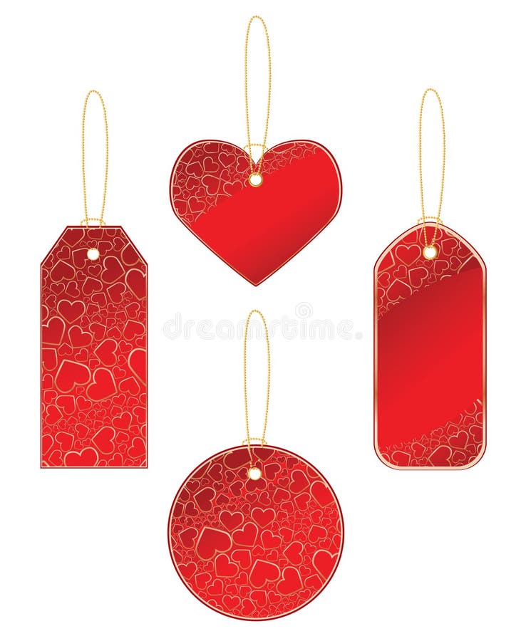 Collection of Labels with Hearts Stock Vector - Illustration of design ...