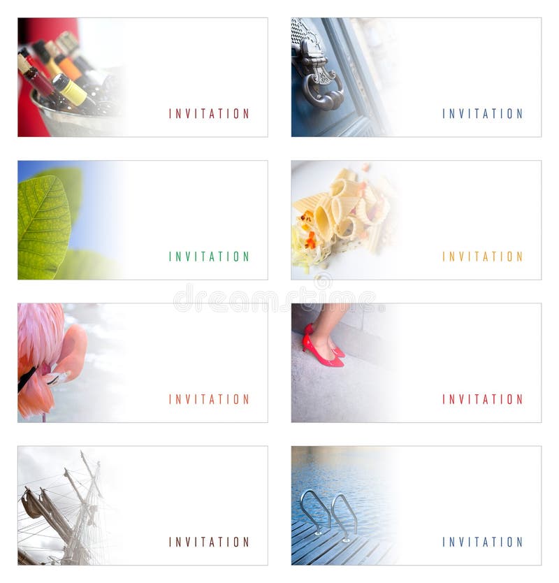 Collection of Labels for Parties or Events Stock Photo - Image of ...