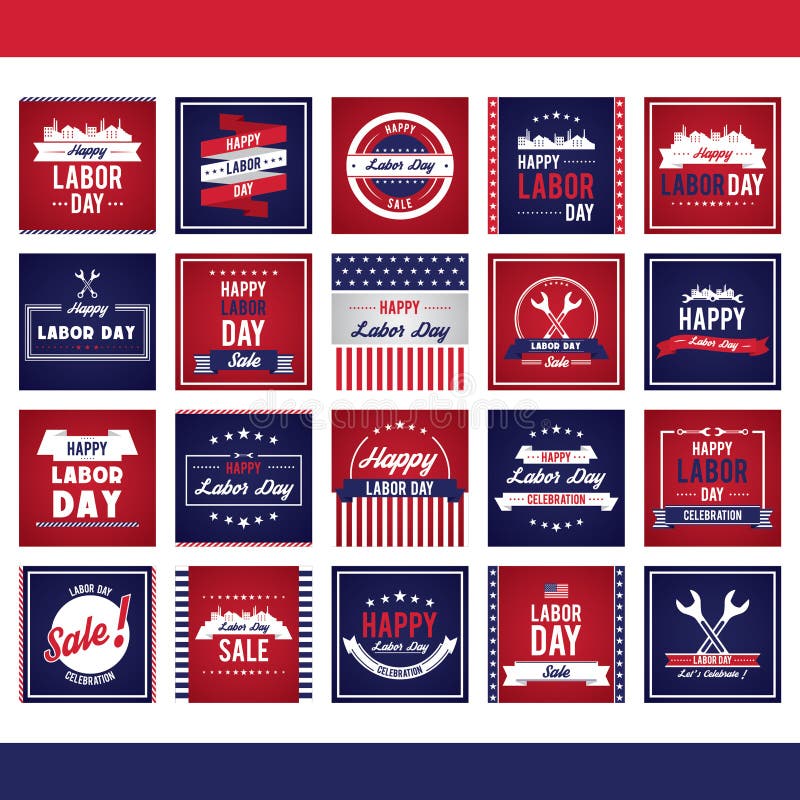 Collection of Labor Day Designs. Vector Illustration Decorative Design ...