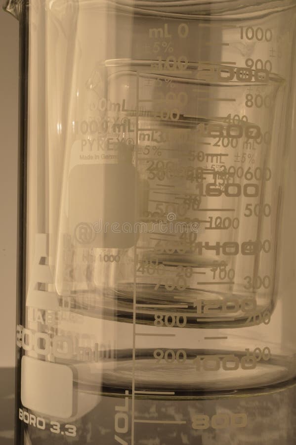 Collection of Laboratory Glass, Beakers Stock Image - Image of stacked ...