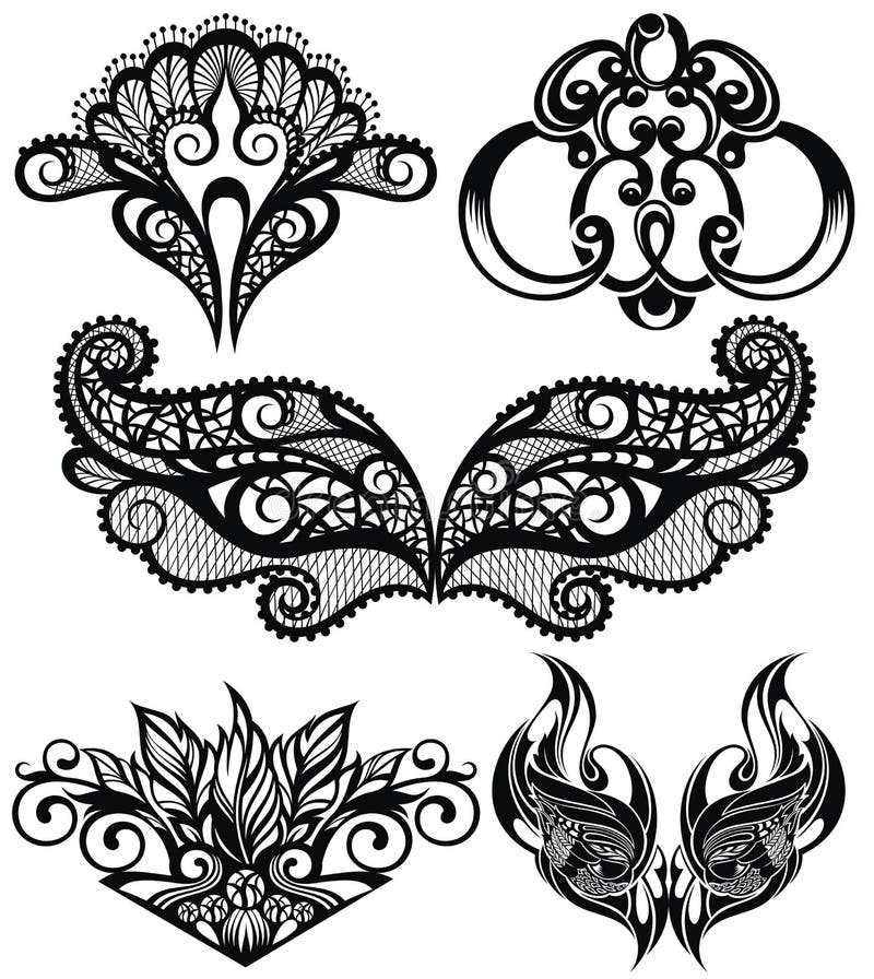 Set of lace patterns stock vector. Illustration of lace - 49907577