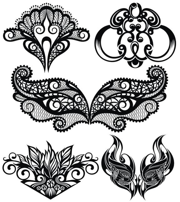 Collection of Lace Patterns Stock Vector - Illustration of vector ...