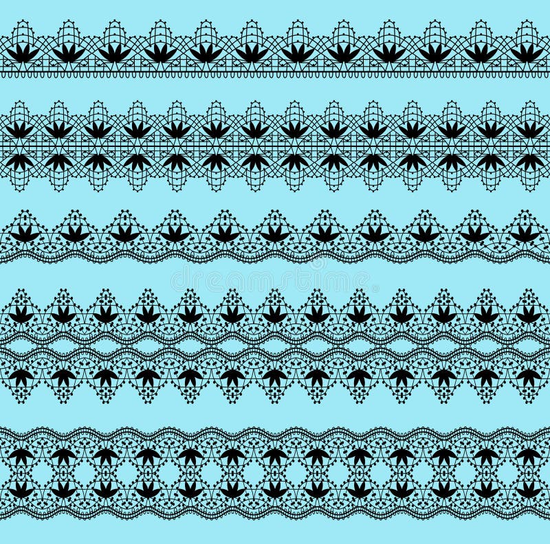 Set of lace ribbons stock vector. Illustration of border - 31303732