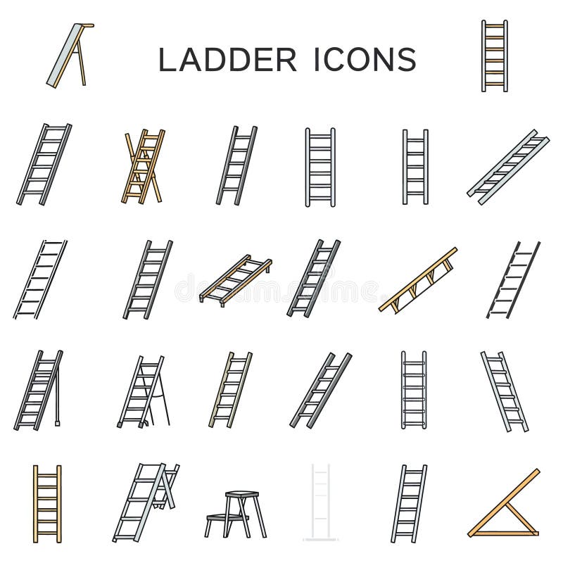 Collection of Ladder Vector Icons Stock Vector - Illustration of ...