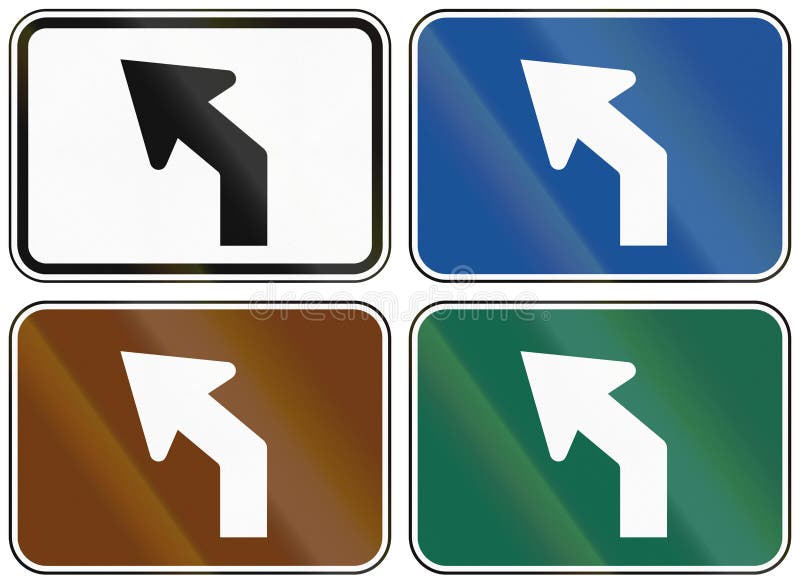 Collection of Lane Direction Signs of the United States MUTCD Stock ...