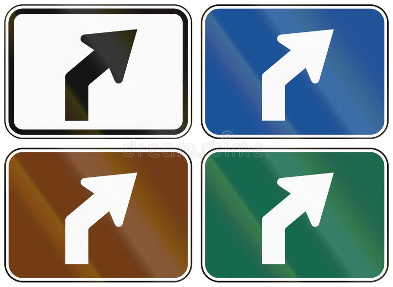 Collection of Lane Direction Signs of the United States MUTCD Stock ...