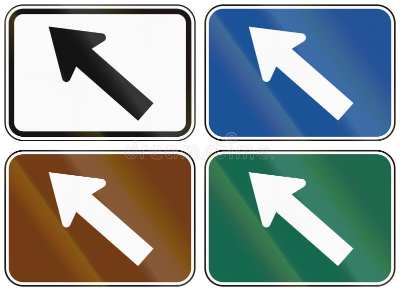 Collection of Lane Direction Signs of the United States MUTCD Stock ...