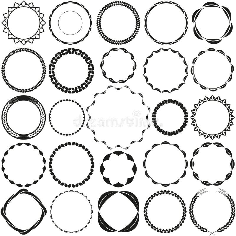 Collection of Leaf Border Frames. Ideal for Vintage Label Designs ...