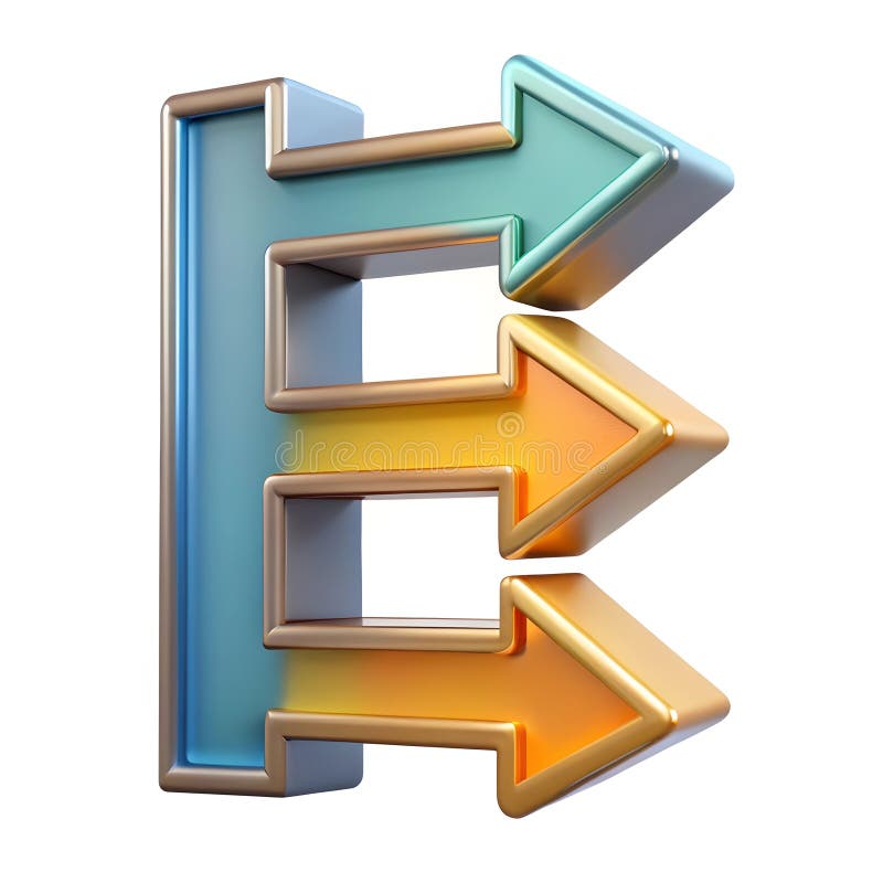 A Collection of Left-oriented 3D Sign Elements, Showcasing Dynamic ...