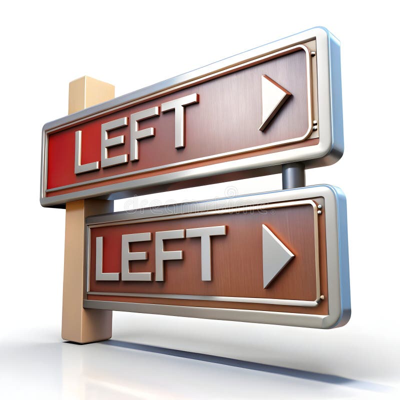 A Collection of Left-oriented 3D Sign Elements, Showcasing Dynamic ...