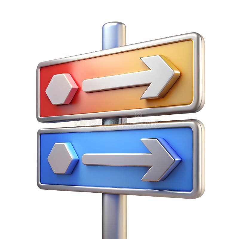 A Collection of Left-oriented 3D Sign Elements, Showcasing Dynamic ...