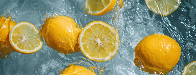 Group of Lemons Floating on Top of Water Stock Photo - Image of grove ...