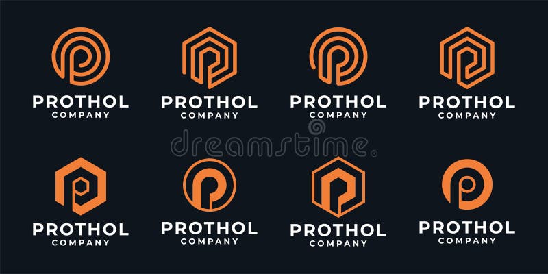 Collection of Letter P Logo Icon Design Bundle Inspiration Stock Vector ...