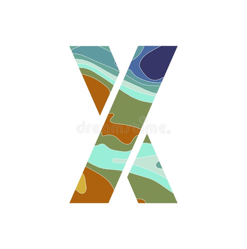 Collection of Letters with a Pattern of Wavy Multicolored Lines. the ...