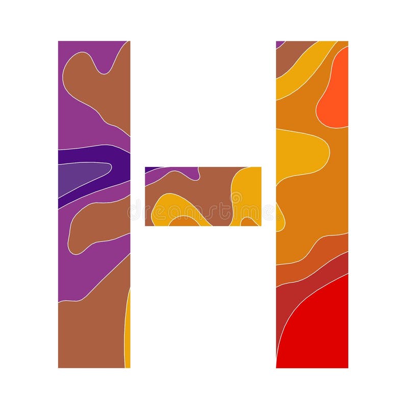 Collection of Letters with a Pattern of Wavy Multicolored Lines. the ...