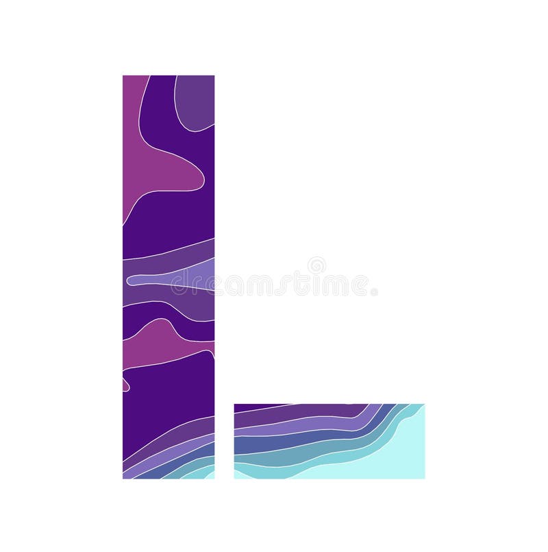 Collection of Letters with a Pattern of Wavy Multicolored Lines. the ...