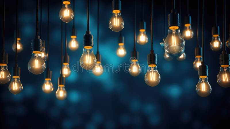 A Collection of Light Bulbs Hanging from the Ceiling. Perfect for ...