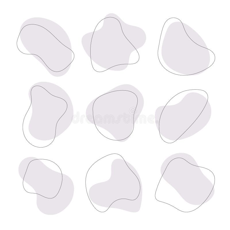 A Collection of Light, Transparent Abstract Ink Shapes with a Delicate ...