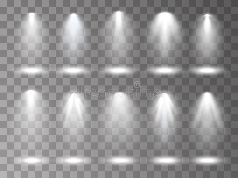 Collection of Lighting Scenes, Transparent Effects. Bright Lighting ...