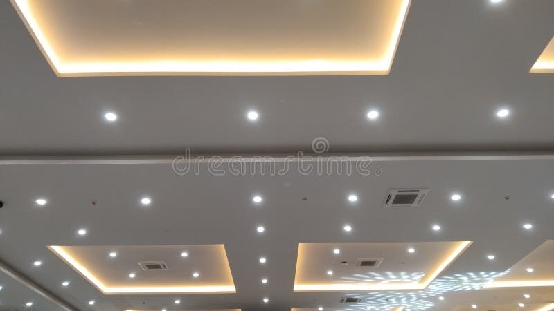 The Collection of Lights Lined Up on the Ceiling in the Building Stock ...