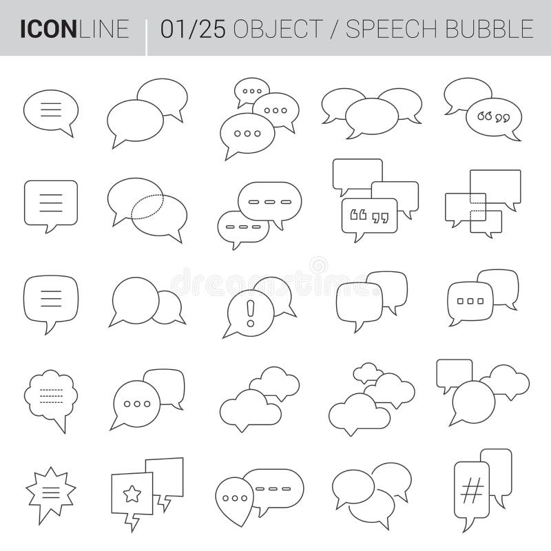 Line Speech Bubbles Vector Icons Stock Vector - Illustration of talk ...