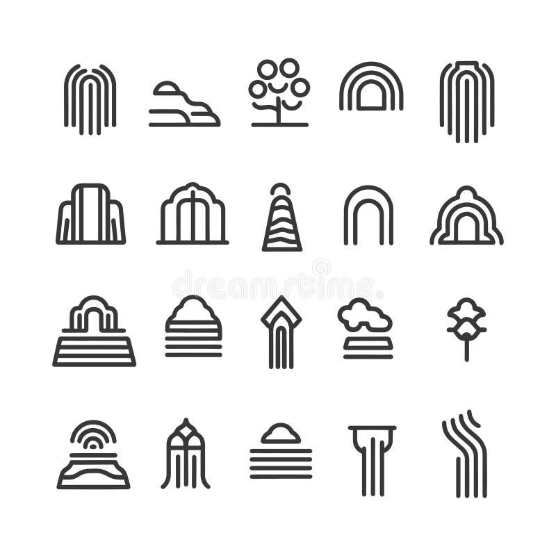 Collection of Minimalist Architectural Line Icons Set of Simple ...