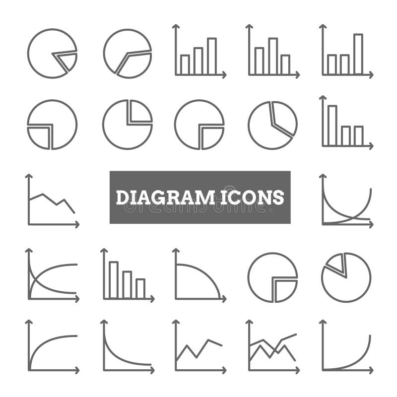 Collection of Linear Diagram Icons Stock Vector - Illustration of ...