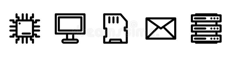Collection Linear Icons of Technology. Set of Technology Icons. Device ...