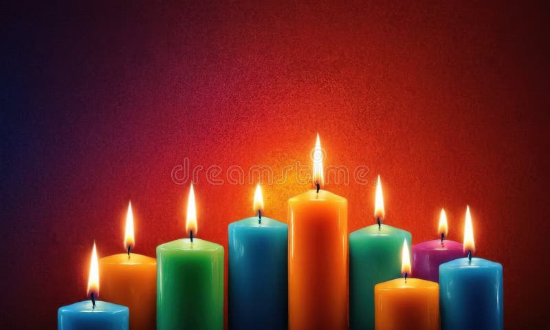 A Collection of Lit Candles Placed Side by Side, Often Used in ...