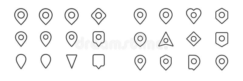 Collection of Location Markers in Various Shapes and Designs for ...