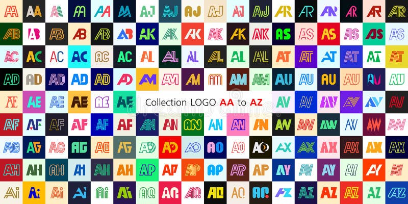 Collection LOGO AA to AZ stock vector. Illustration of loop - 294275683