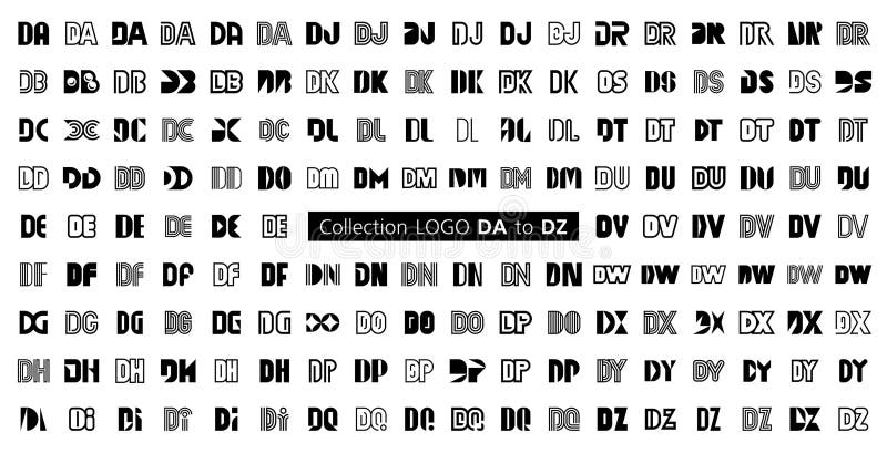 Collection LOGO DA to DZ stock vector. Illustration of document - 286259284