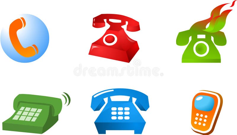 Collection of Logo and Icons of Phones Stock Vector - Illustration of ...