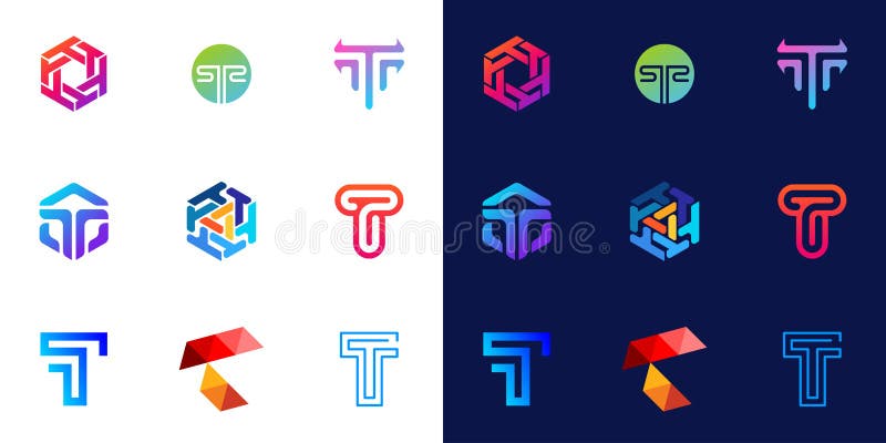 Collection of Logo Letter T Gradient Color Vector Stock Vector ...