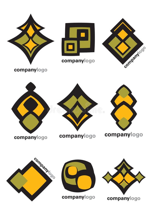 Collection of Logos and Icons Stock Illustration - Illustration of ...