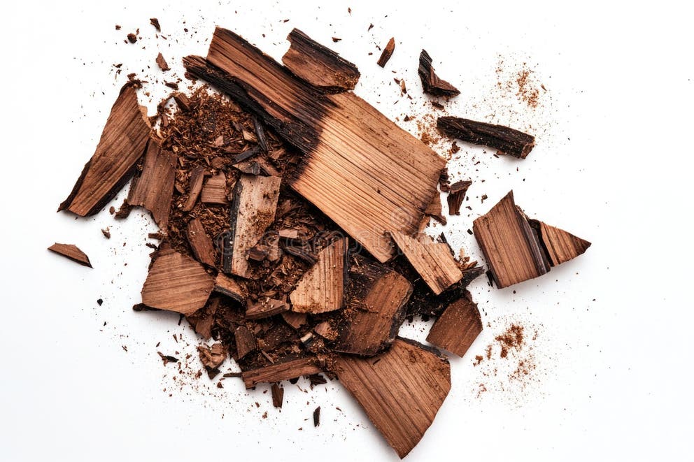 A Collection of Logs and Branches Arranged Neatly on a White Surface ...