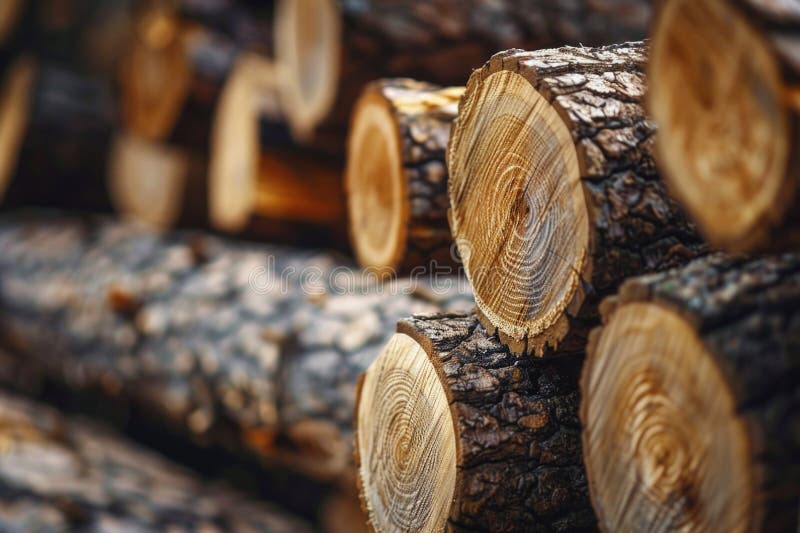 A Collection of Logs Stacked Together, Possibly for Firewood or ...