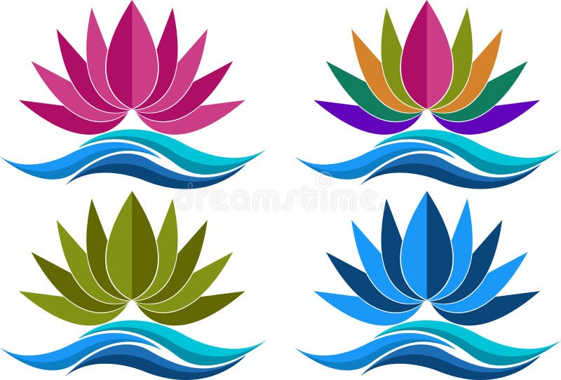 Collection lotus logos stock vector. Illustration of design - 31032748