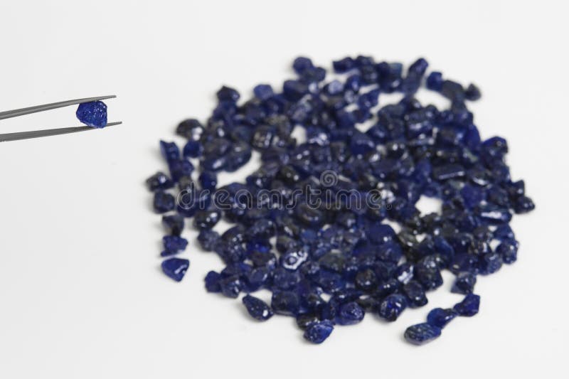 Collection of Lovely Blue Rough and Uncut Sapphire Gemstones Stock ...