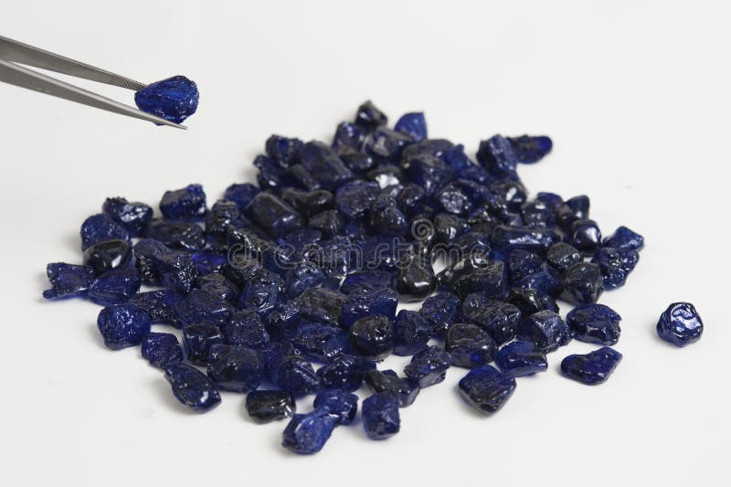 Collection of Lovely Blue Rough and Uncut Sapphire Gemstones Stock ...