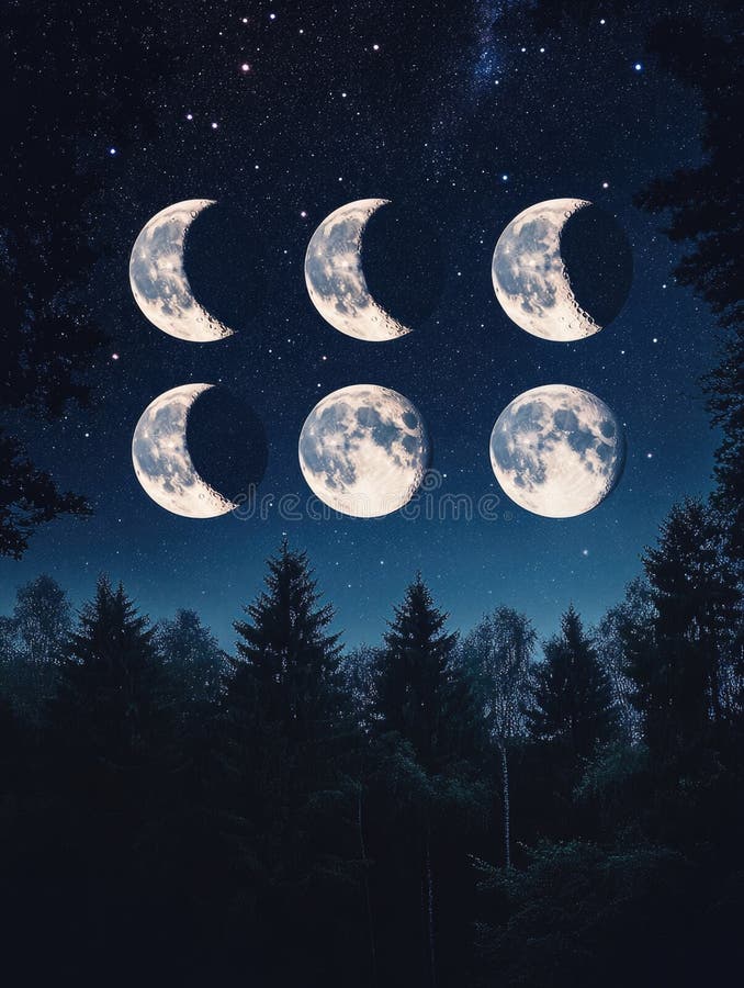 Moon Phases Night Sky stock photo. Image of lunar, moon - 385359162