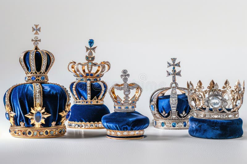 A Collection of Luxurious Royal Crowns Sitting Together Stock Image ...
