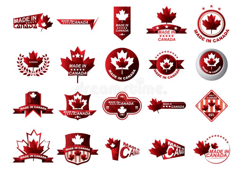 Collection of Made in Canada Design. Vector Illustration Decorative ...