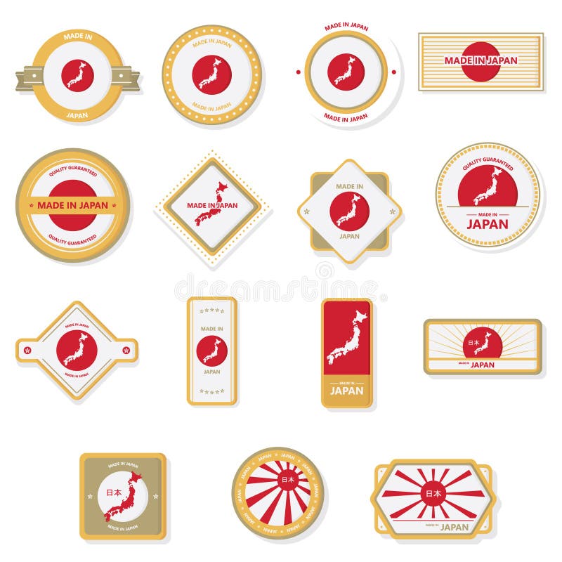 Collection of Made in Japan Labels. Vector Illustration Decorative ...