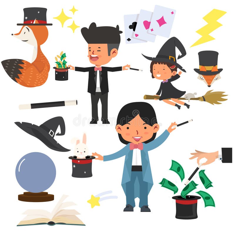 Collection of Magic Objects Set Stock Illustration - Illustration of ...