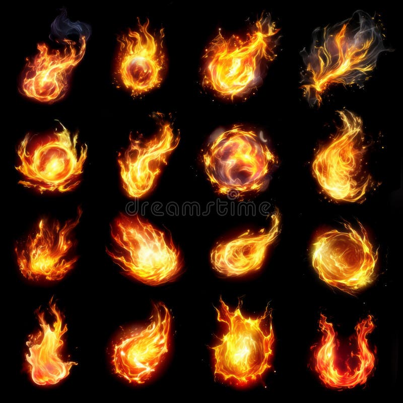 Collection of Magical Fire Effects Fo Wizardry and Enchantments ...