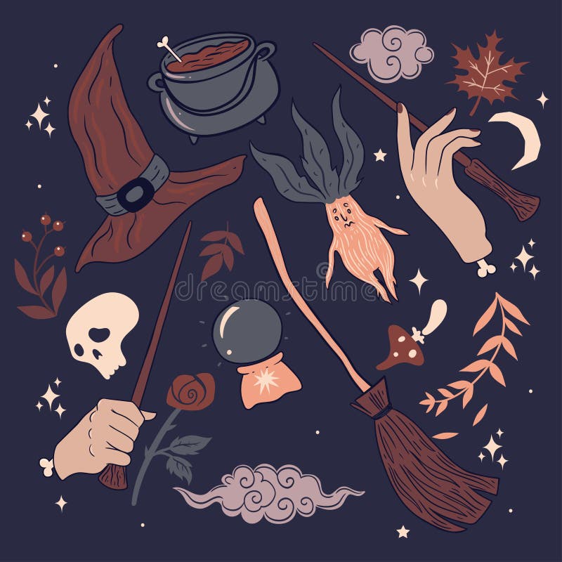A Collection of Magical Things. Vector Graphics Stock Illustration ...