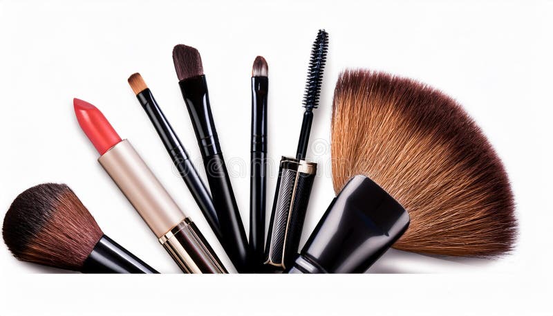 Collection of Makeup Tools Isolate on White Background Stock ...