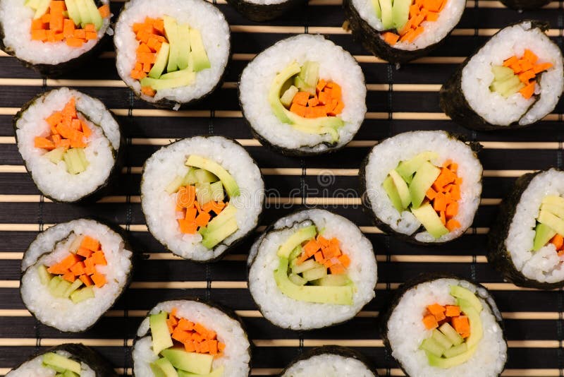 Collection of maki-sushi stock image. Image of buffet - 160541989