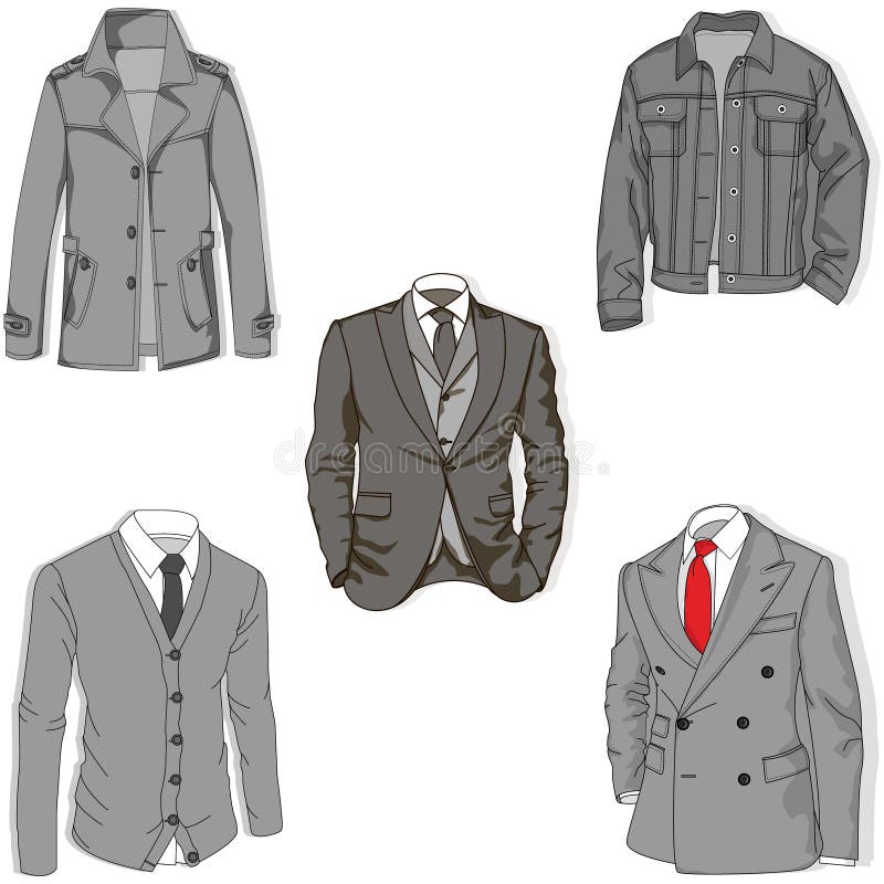 Collection of Man Business Jackets. Different Color Combinations Stock ...